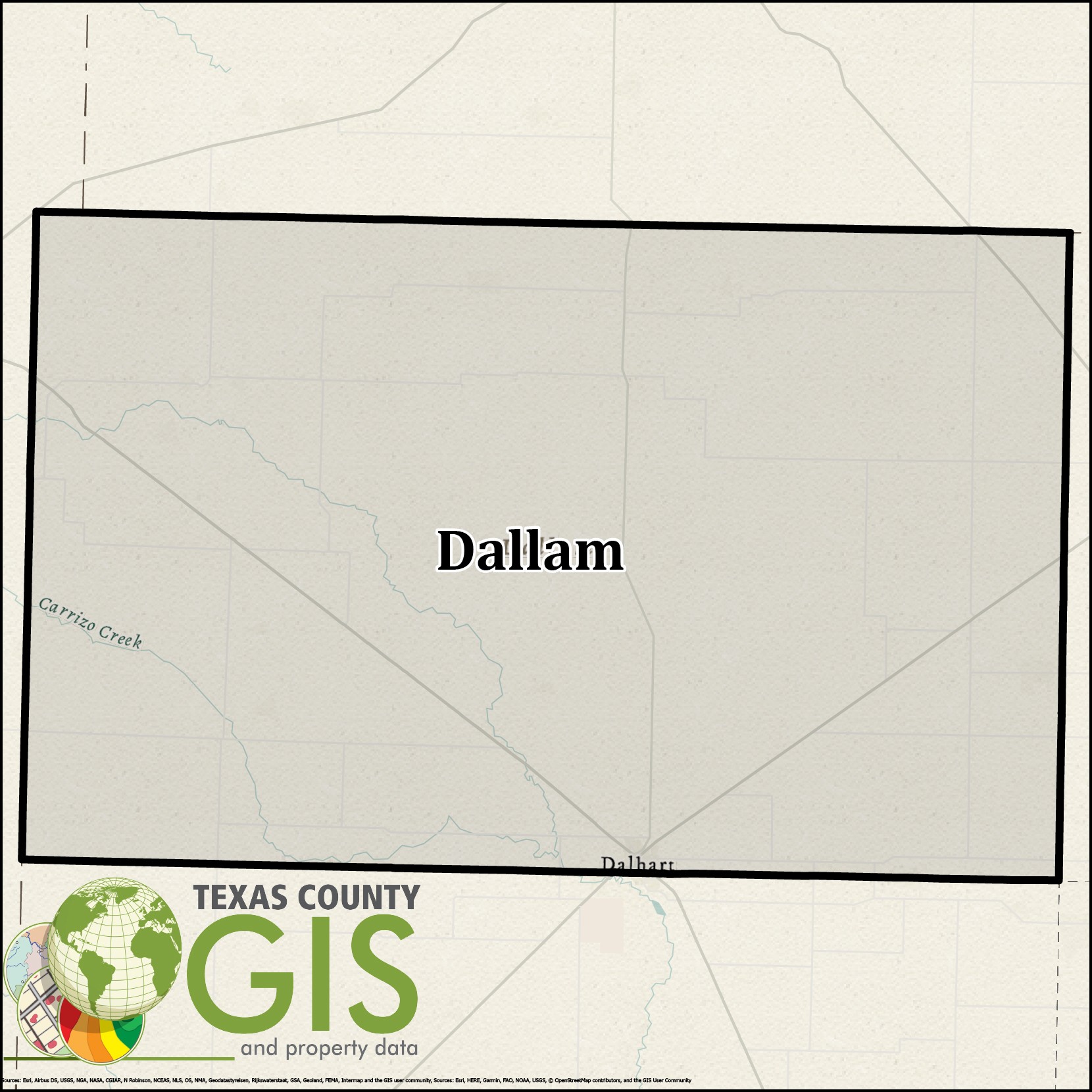 Dallam County, TX | GIS Shapefile & Property Data