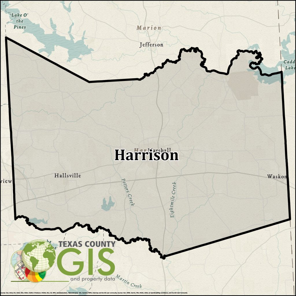 Harrison County, TX | GIS Shapefile & Property Data