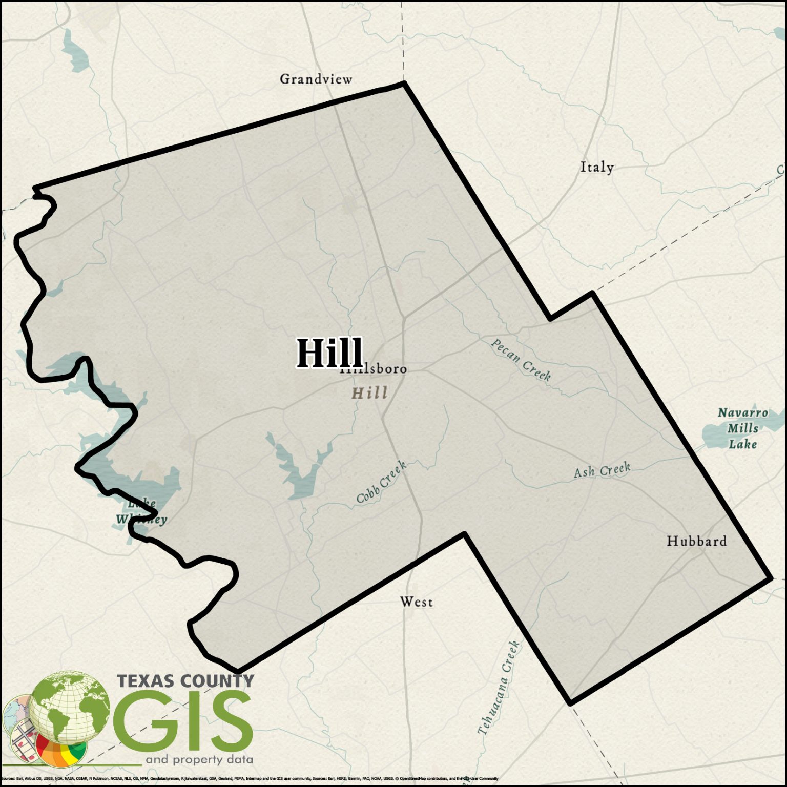 Hill County, TX | GIS Shapefile & Property Data
