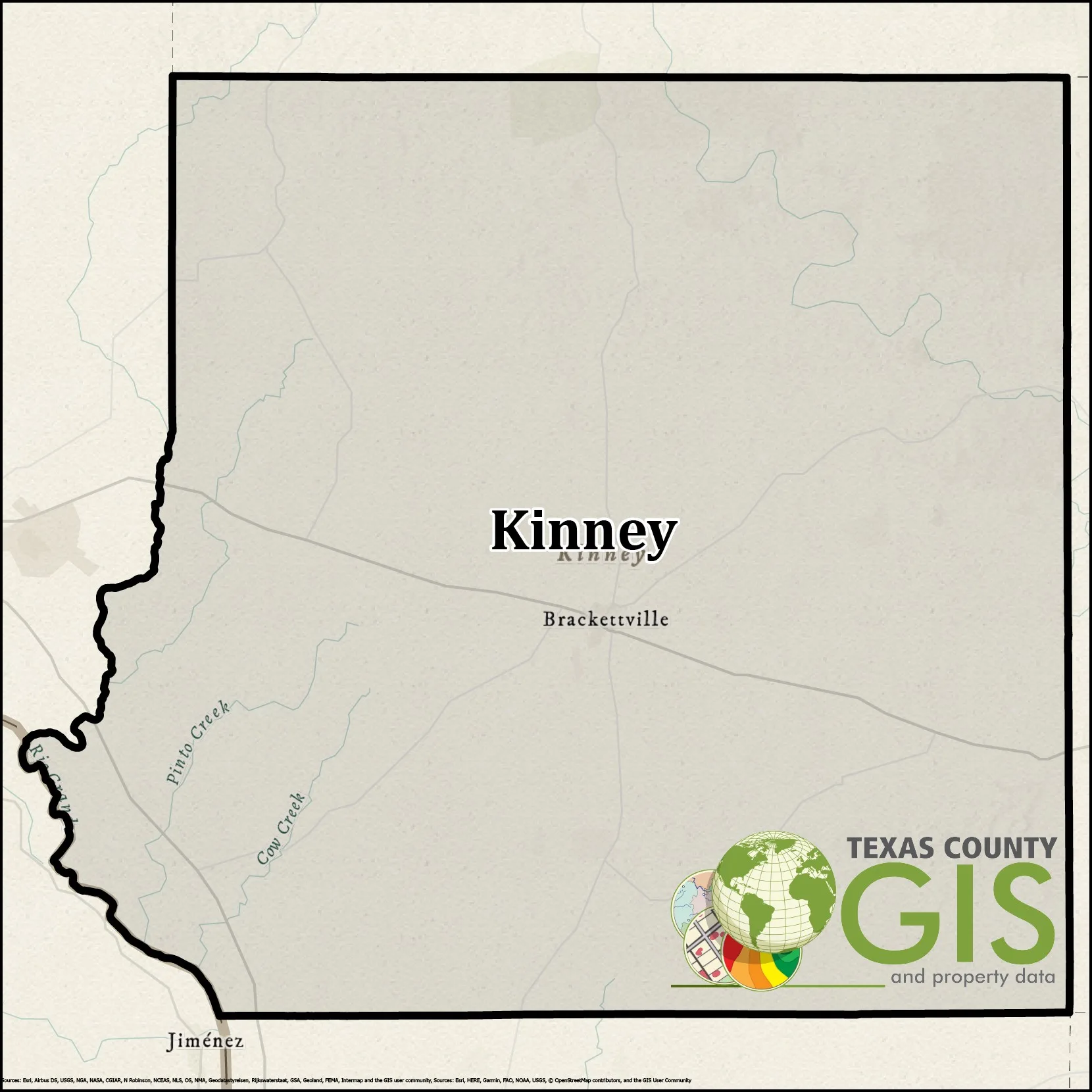 Kinney County, TX | GIS Shapefile & Property Data