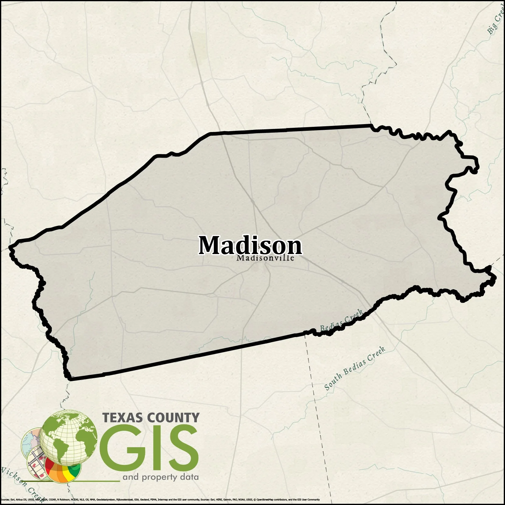 Madison County, TX | GIS Shapefile & Property Data