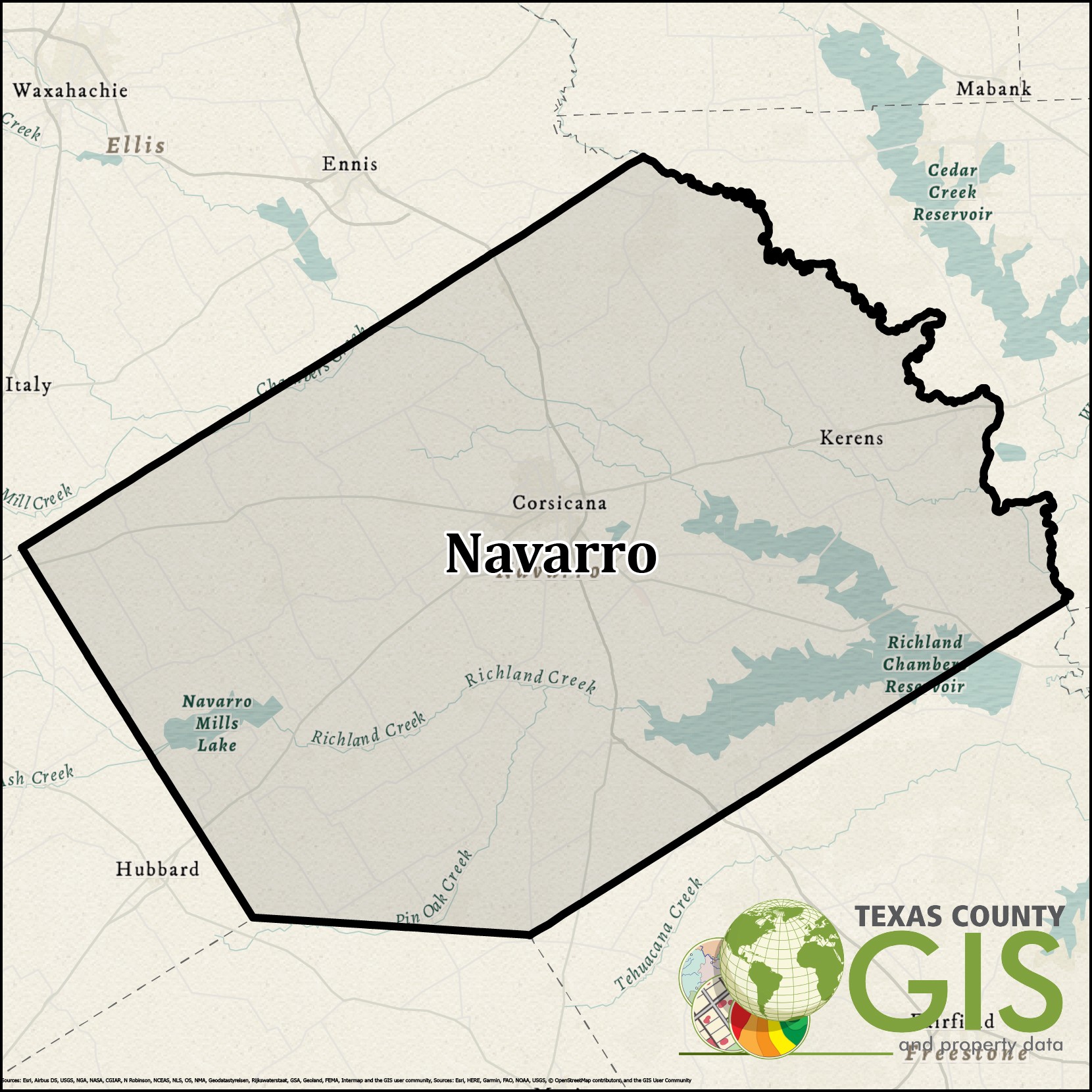 Navarro County GIS Shapefile and Property Data - Texas County GIS Data