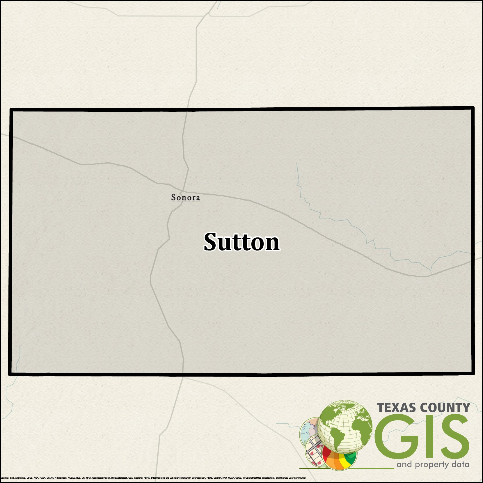 Sutton County GIS Shapefile and Property Data - Texas County GIS Data